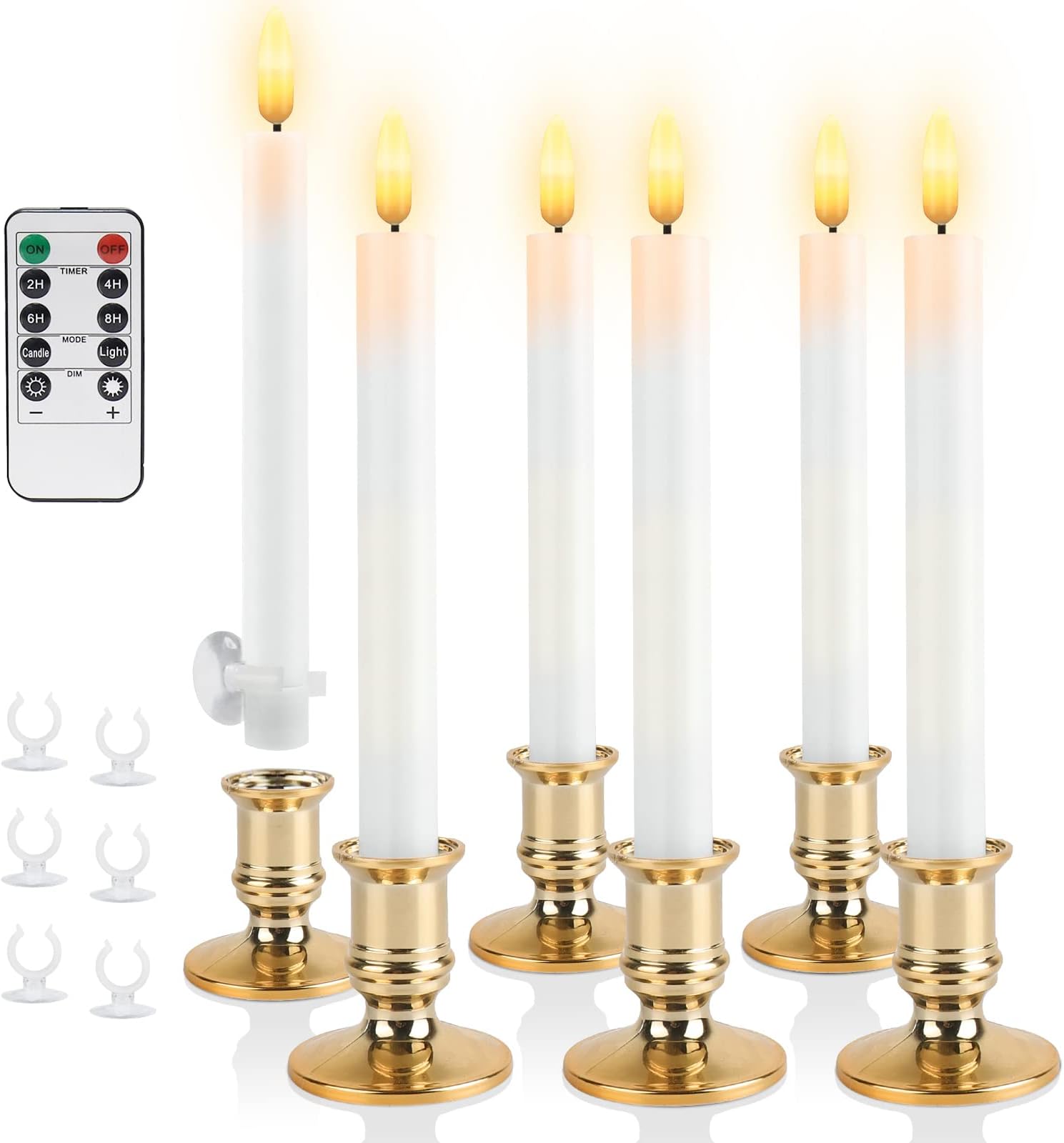 Amazon.com: Christmas Window Candles, 6 Pack Lvory Flameless Taper ...