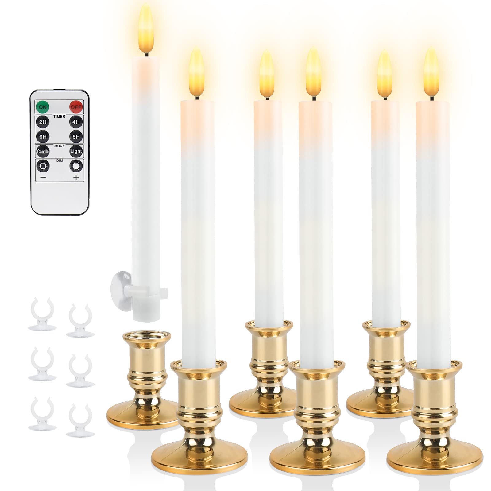 Snapklik.com : Christmas Window Candles, 6 Pcs Battery Operated ...