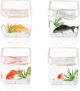 Amazon.com : 4 Pcs Miniature Fish Bowl 1:12 Miniature Fish Tank Mini ...