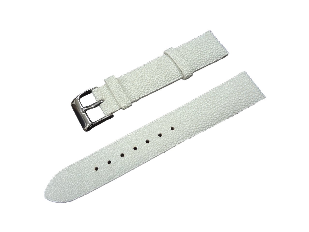 White Genuine Stingray Watch Strap 16mm Clothing Shoes