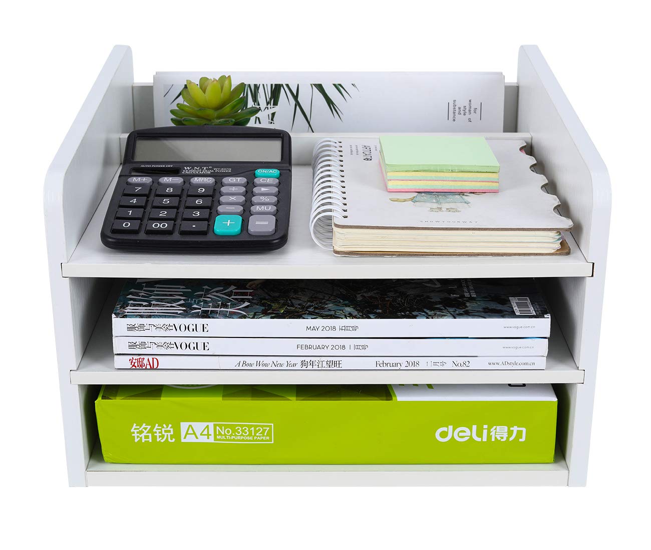 Snapklik.com : PAG Wood Desktop File Organizer Office Phone Stand For ...