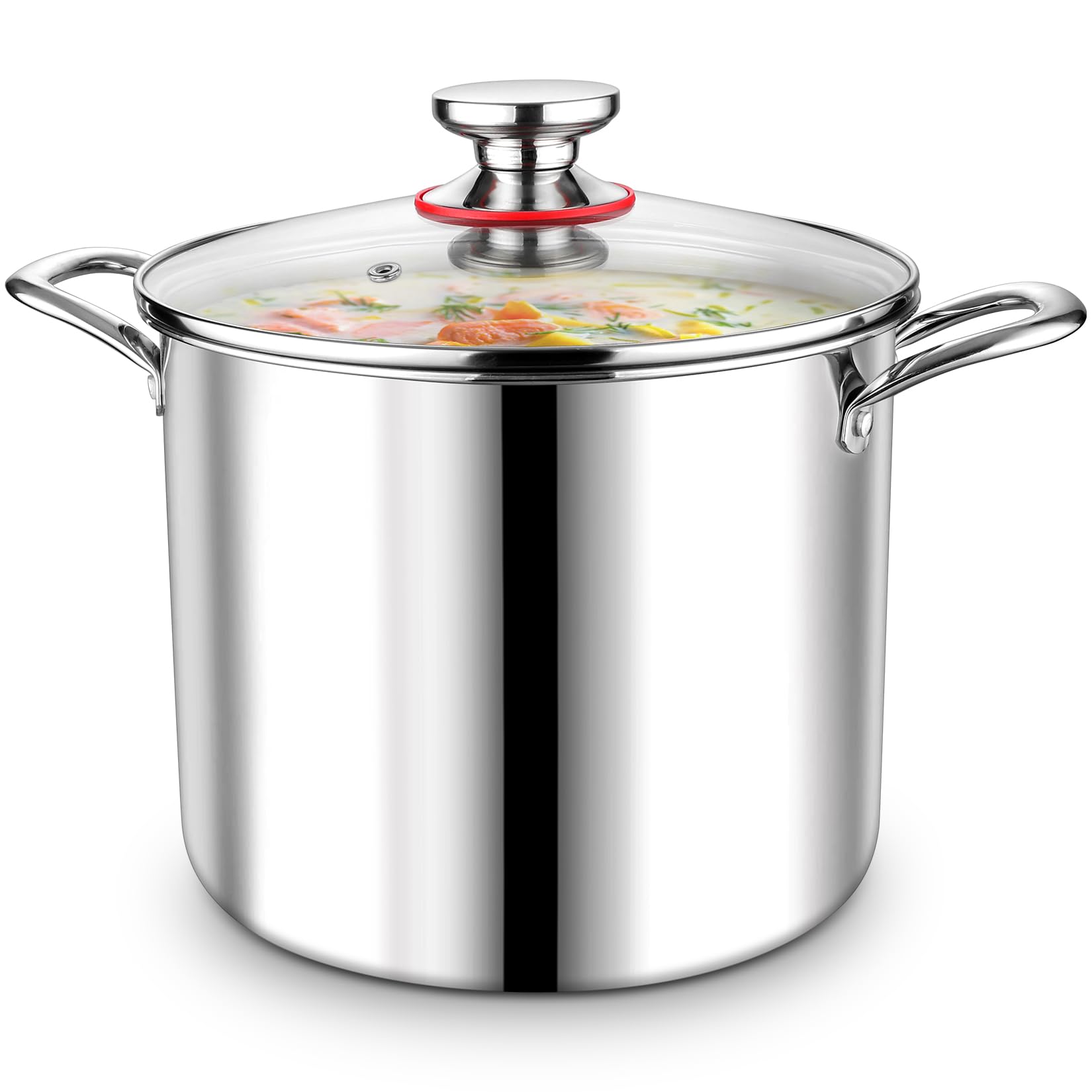 Snapklik.com : P&P CHEF 10 Quart Stainless Steel Stock Cooking Pot