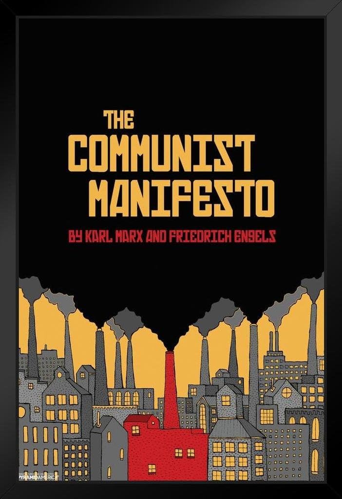 Amazon.com: Pyramid America Communist Manifesto Marx Engels Black Wood ...