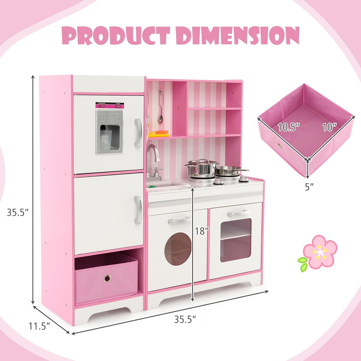 Honey Joy Juego De Cocina Para Niños Con Luces Juego De Cocina De Juguete De Chef De Madera Con