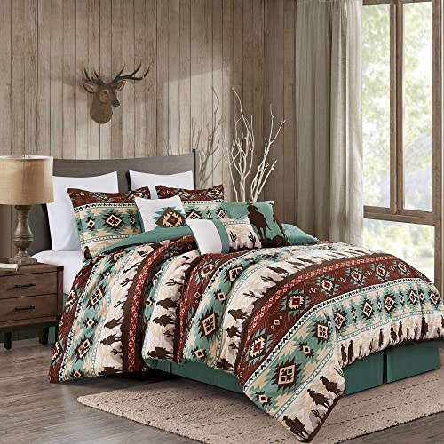 Chezmoi Collection Dune 7-Pc Southwestern Cowboys Aztec Comforter Set