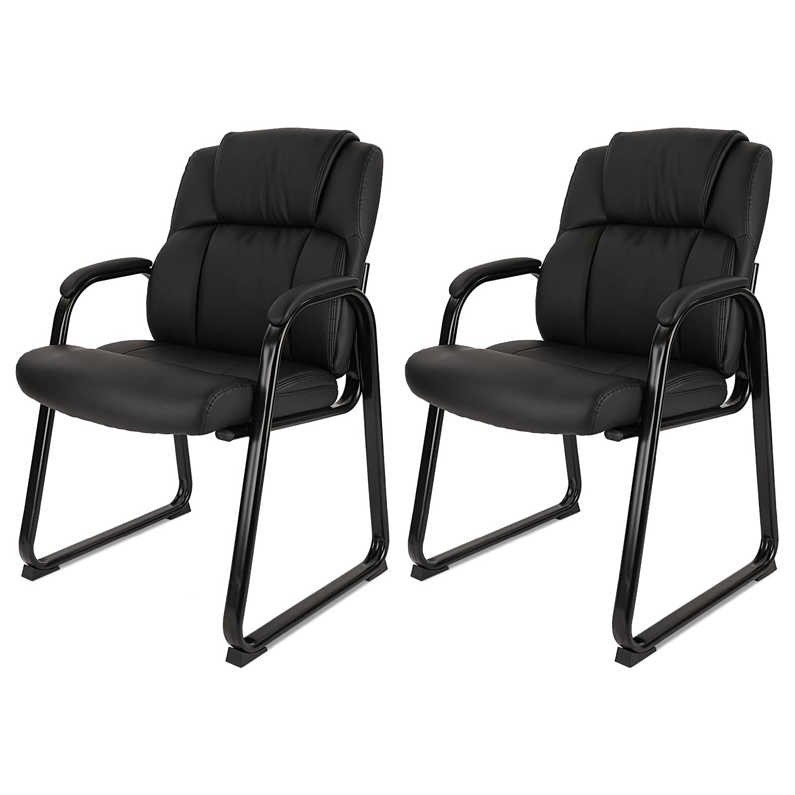 Amazon.com: CLATINA Classic Leather Soft Reception Chair with Padded ...