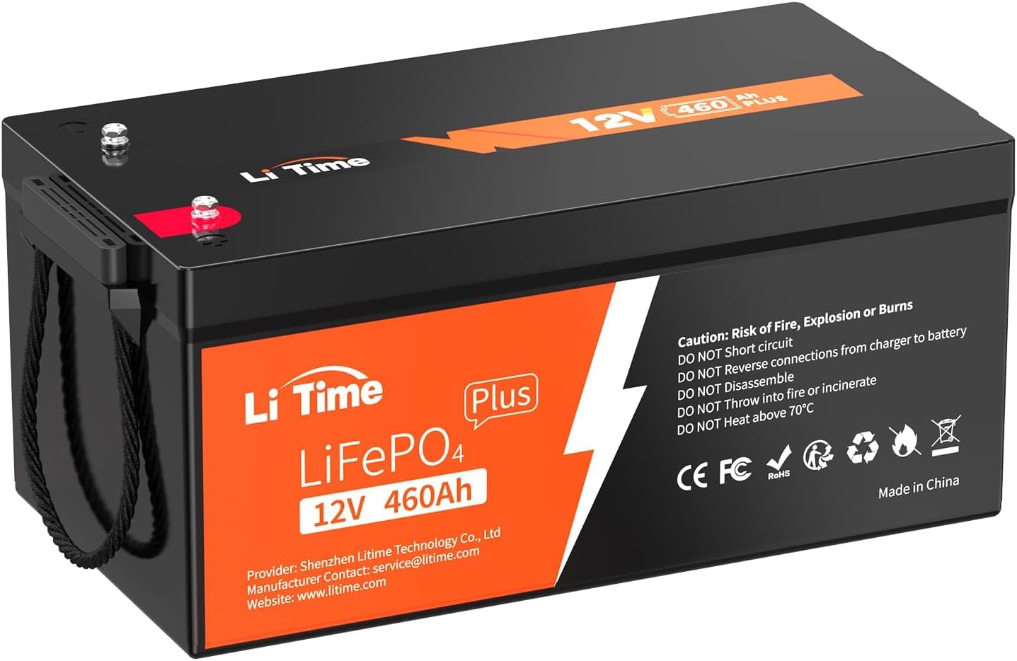 Amazon.com: Litime 12V 460Ah LiFePO4 Lithium Iron Phosphate Battery ...