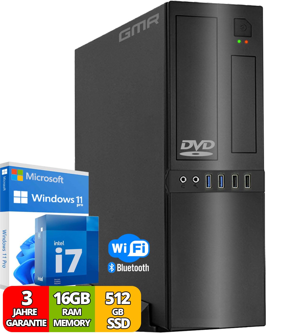 Desktop PC with Intel i7 8-Thread 4.00 GHz | 16GB DDR3 | 512GB SSD ...