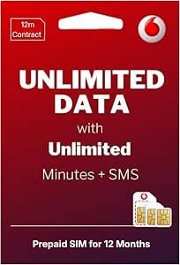 Vodafone Unlimited Data Sim for 12 Month - £275.00 Annual Fee - QR Code ...