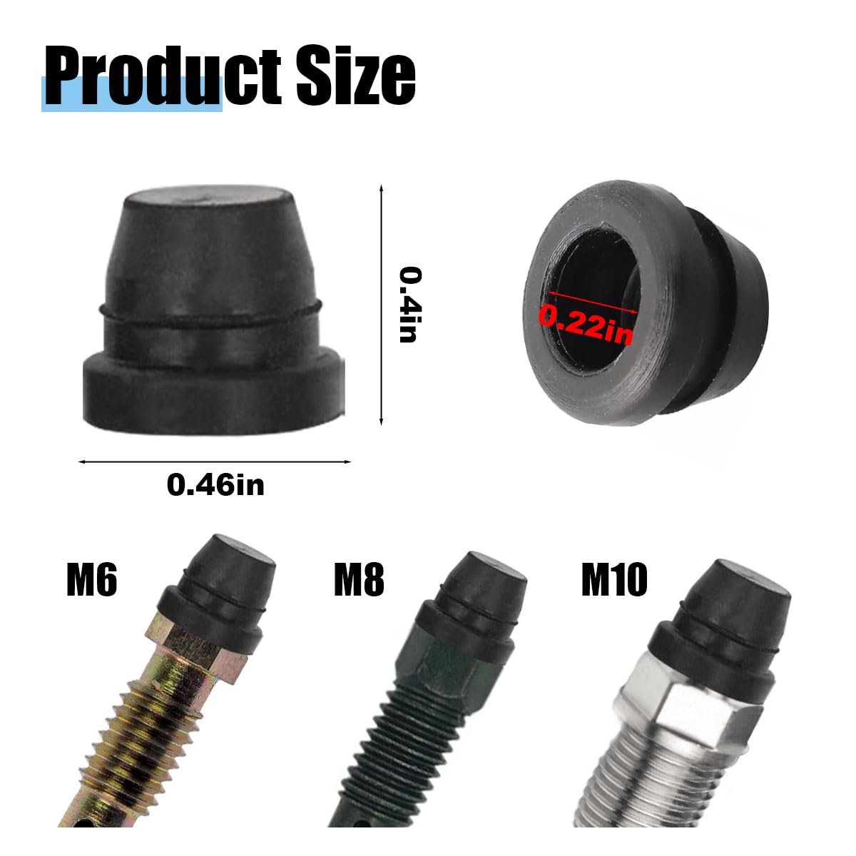 Brake Grease 30 Pcs Rubber Grease Fitting Caps Brake Bleeder Cap Black ...