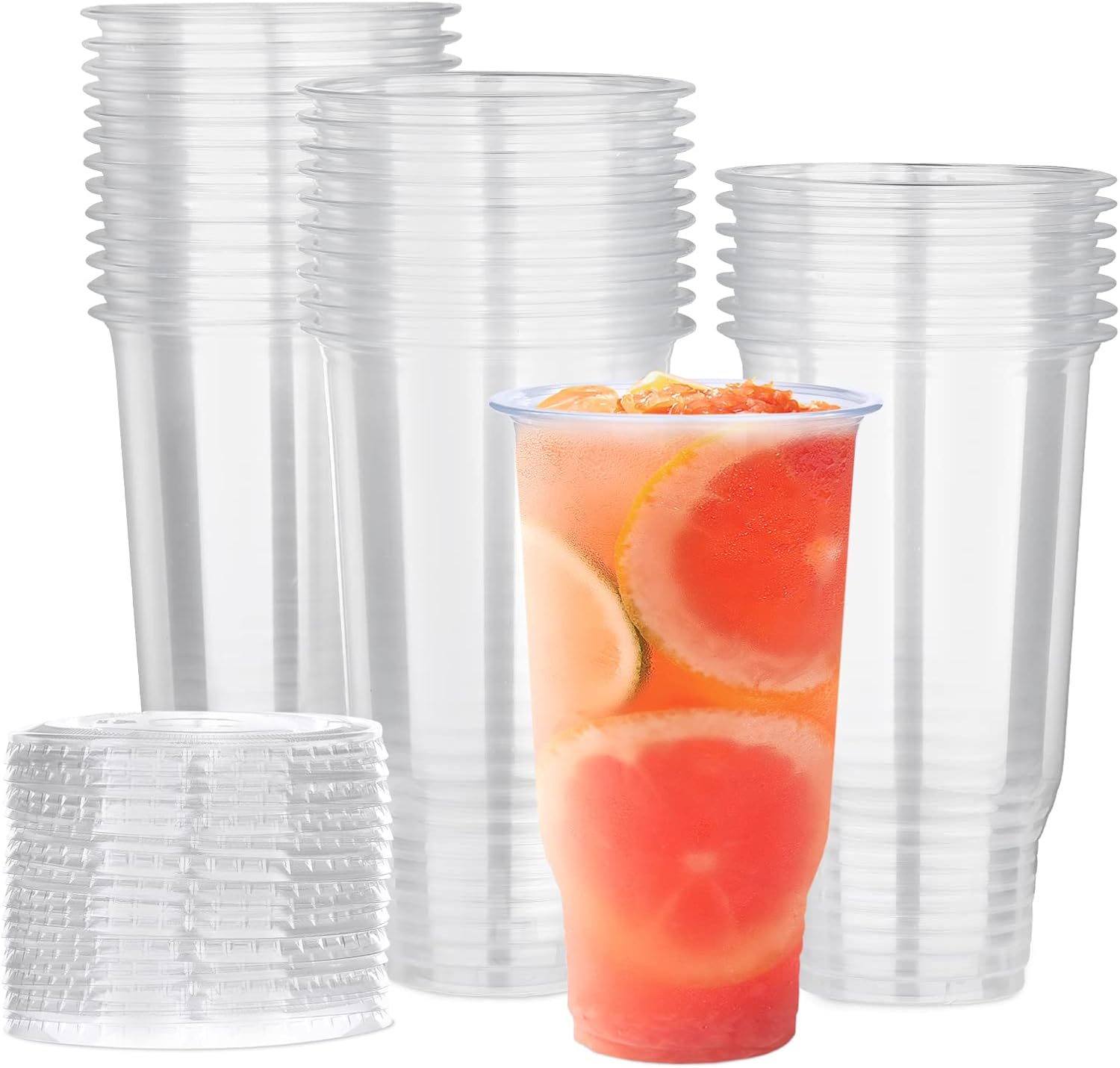 Amazon.com: Prgery 32 OZ Plastic Cups Disposable Plastic Cup Clear ...