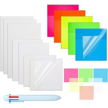 Transparent Sticky Note Pads, 75mm Square, Pack of 10, Zero Plastic ...