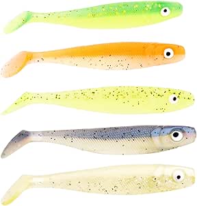 50pcs Soft Plastic Swim Bait Paddle Tail Lures Fishing Lures for Perch ...