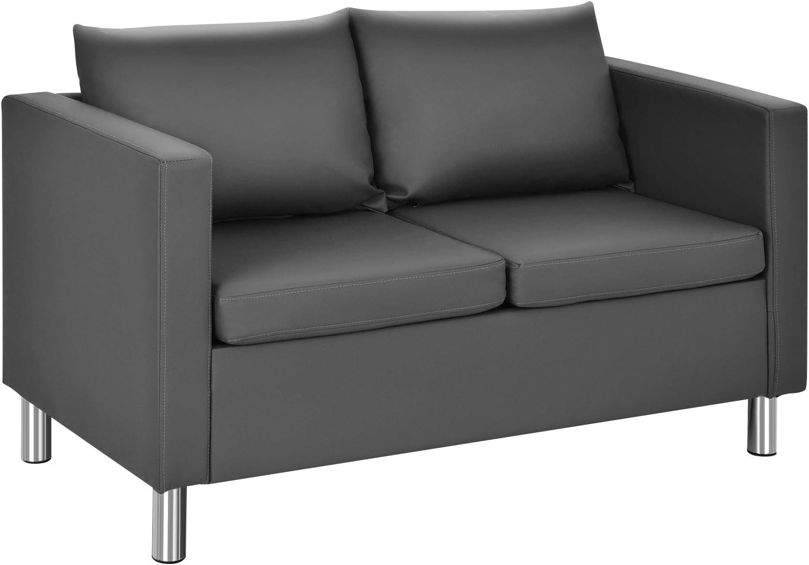 HOMASIS 2 Sitzer Sofa, Couch mit abnehmbaren Rückenkissen & Sitzkissen ...