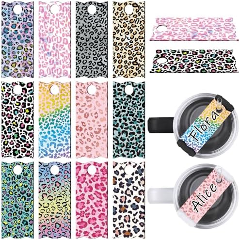 Amazon.com: CroBlissful 12 Pcs Leopard Name Plates Acrylic Lid Topper ...