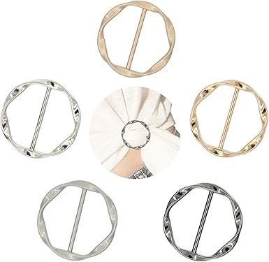 Amazon.com: 5 PCS Silk Scarf Ring Clip T-Shirt Tie Ring Clips for Women ...