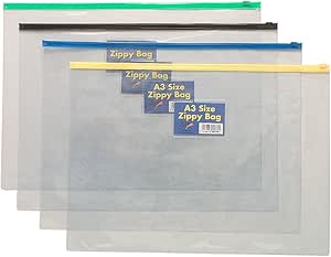 Amazon.com: A3 Zip Document Wallet Pack of 5 Assorted Colours : Office ...