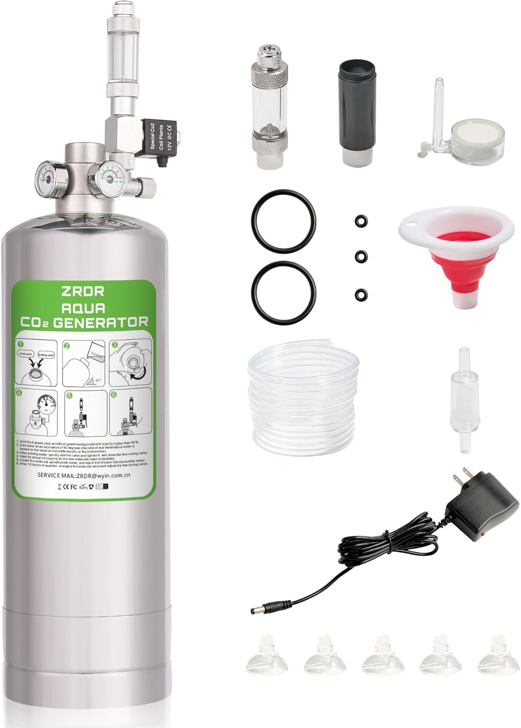 ZRDR 4L Co2 Generator System with Dual Gauge Display Pressure Gauge,DIY ...