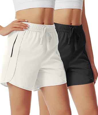 Amazon.com : MICUMIWEI 2 Pack Womens Athletic 5 Inch Running Shorts ...