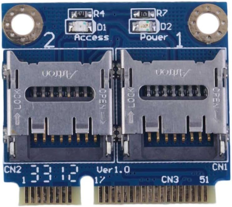 Mini PCIE Card Adapter PCI-e mpci-e to Dual TF SDHC SDXC Reader Adaptor ...