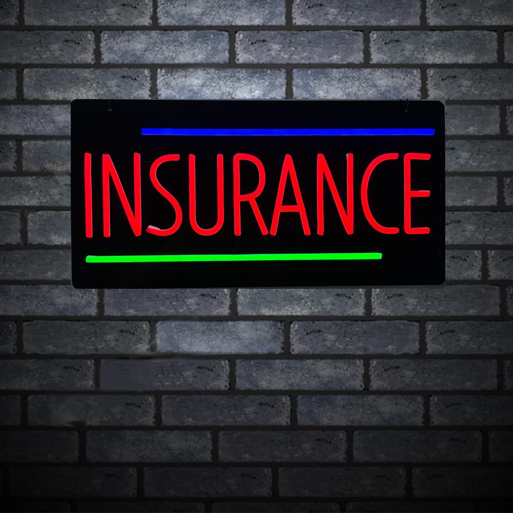 Amazon.com: Insurance Neon Sign for Wall Decor, LED Neon Sign for ...