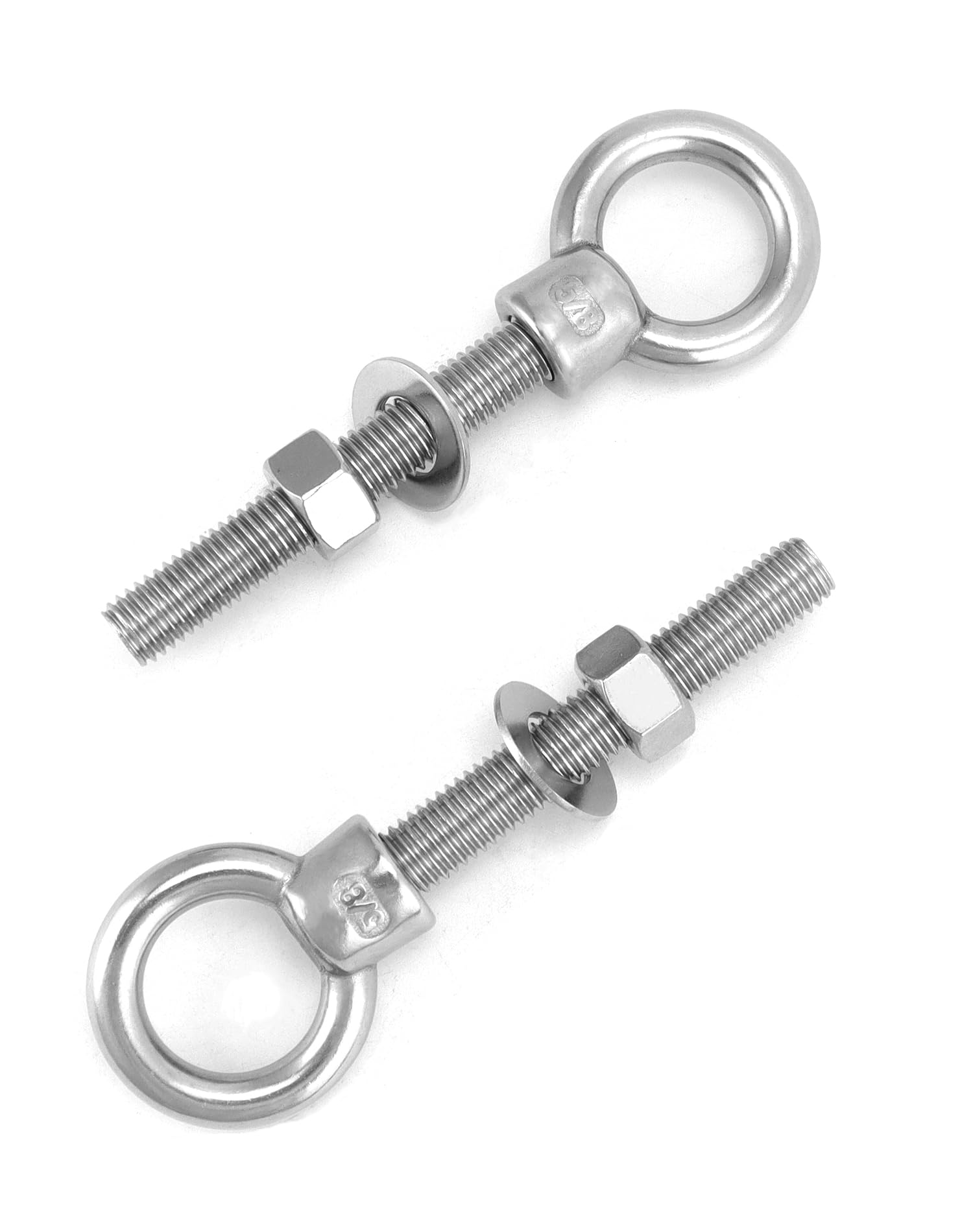 Snapklik.com : Threaded Eyebolts, 5 Pack 5/8" X 4" Long Stainless Steel ...