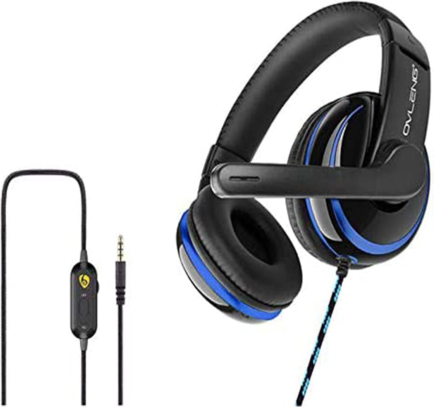 Ovleng OV-P4 USB Headphone for PC and PlayStation, Black and Blue ...