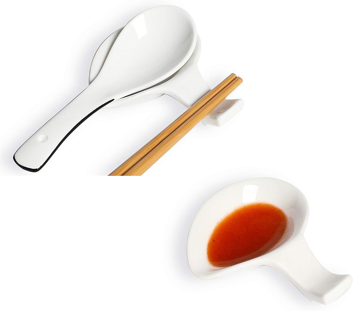 Amazon.com: Ceramic Spoon Chopsticks Rest Holder for Spoons, Spatulas ...