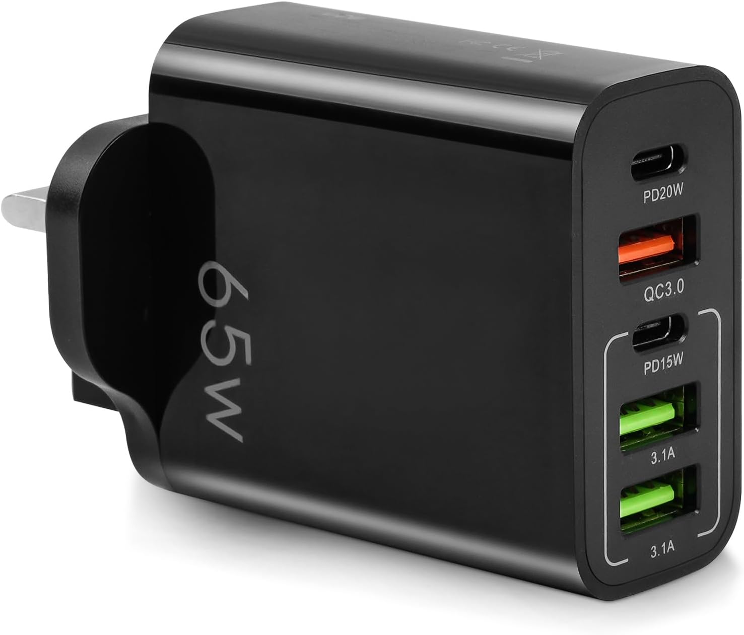 AXFEE Multi USB C Charger, 3-Port 65W USB Fast Charger & 2-Port USB C ...