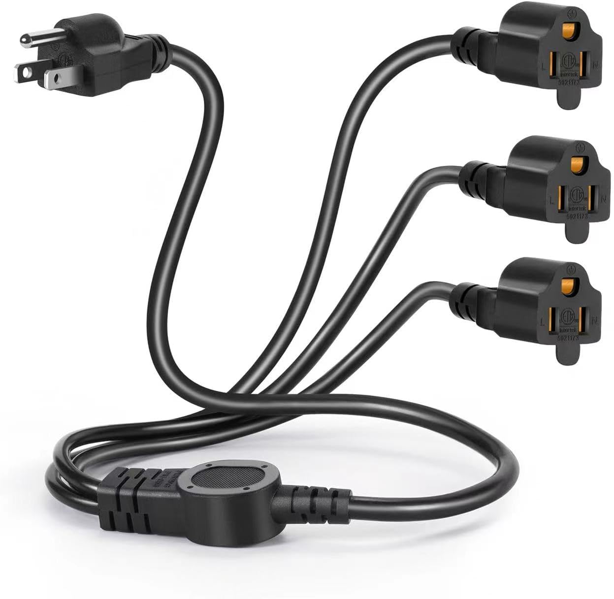 Amazon.com: 3.3FT 3 Prong 1 to 3 Extension Cord Splitter, Indoor ...