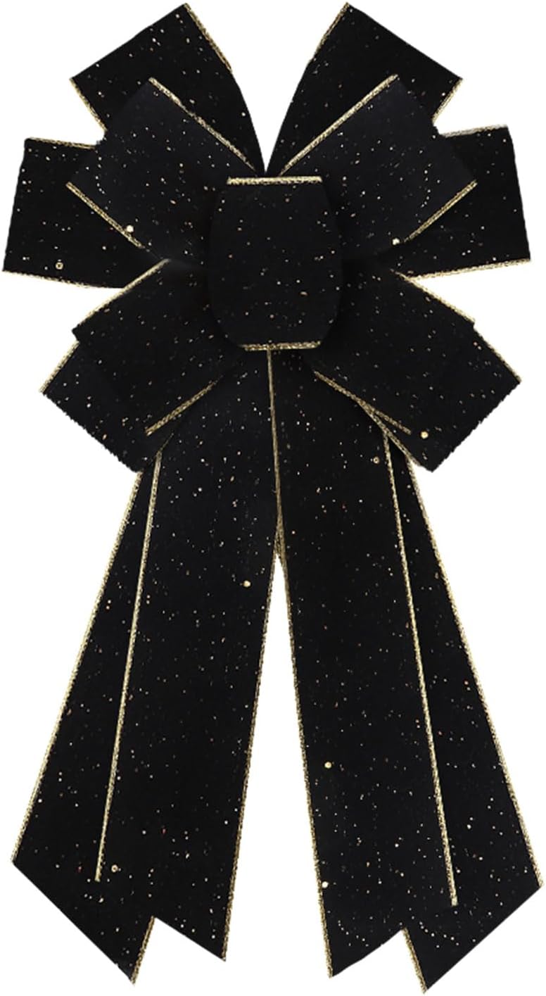 Amazon.com: Large Black Velvet Bows for Wreath, Birthday Wreath Bow ...