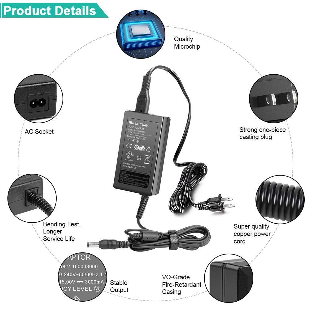HKY 15V AC/DC Adapter Replacement for Polk Audio DSB1 DSB2 AM9114-A AM9114A Magni-Fi Mini ...