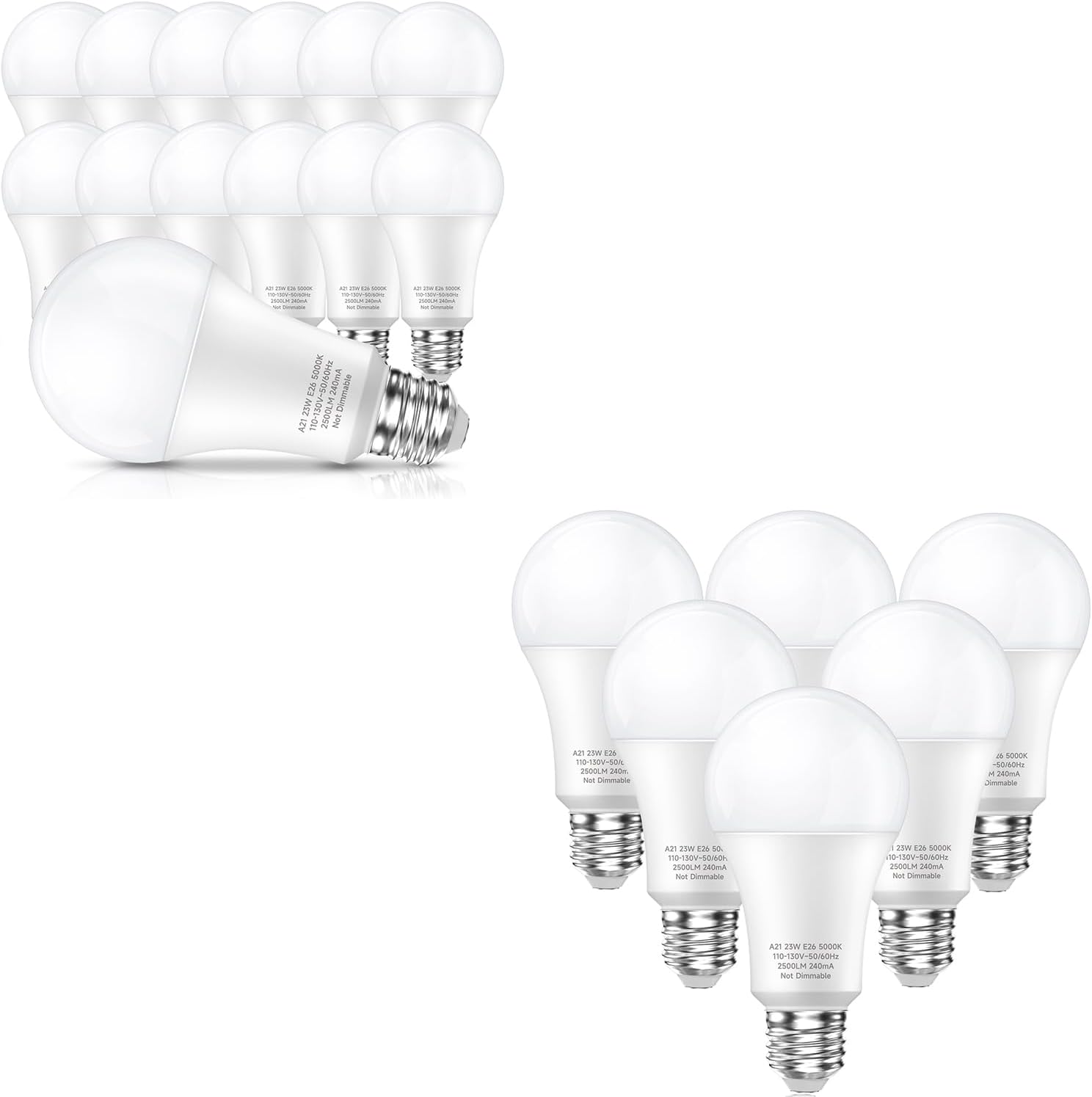 150 Watt LED Bulb, Energy Saving 23W Daylight Bulb 5000K, 2500 Lumens ...