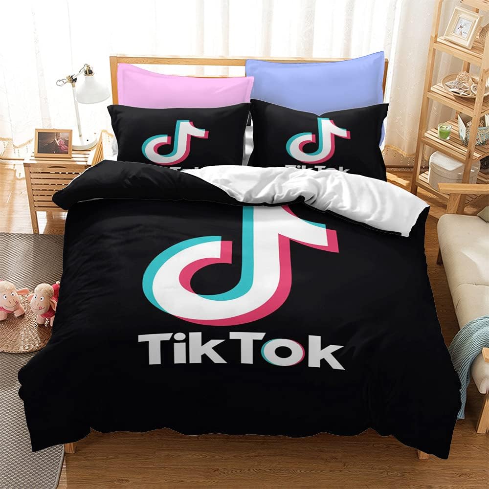 OYUXMAS Tik ToK Duvet Cover, Fashion Printed Comforter Set with 2 PillowCases - 3 Piece 100% ...