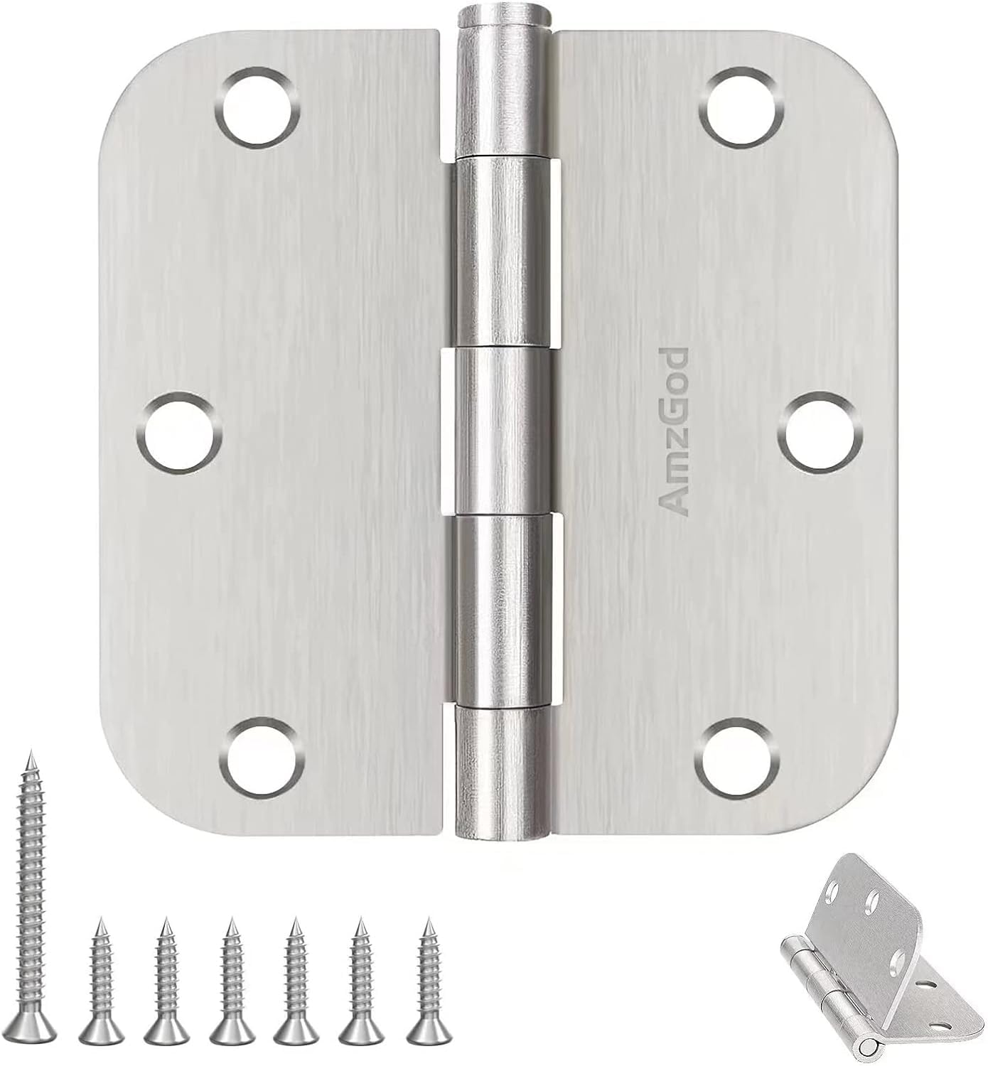 AmzGod Door Hinges Brushed Nickel - 48 Pack Nickel Door Hinges 3.5 Inch ...