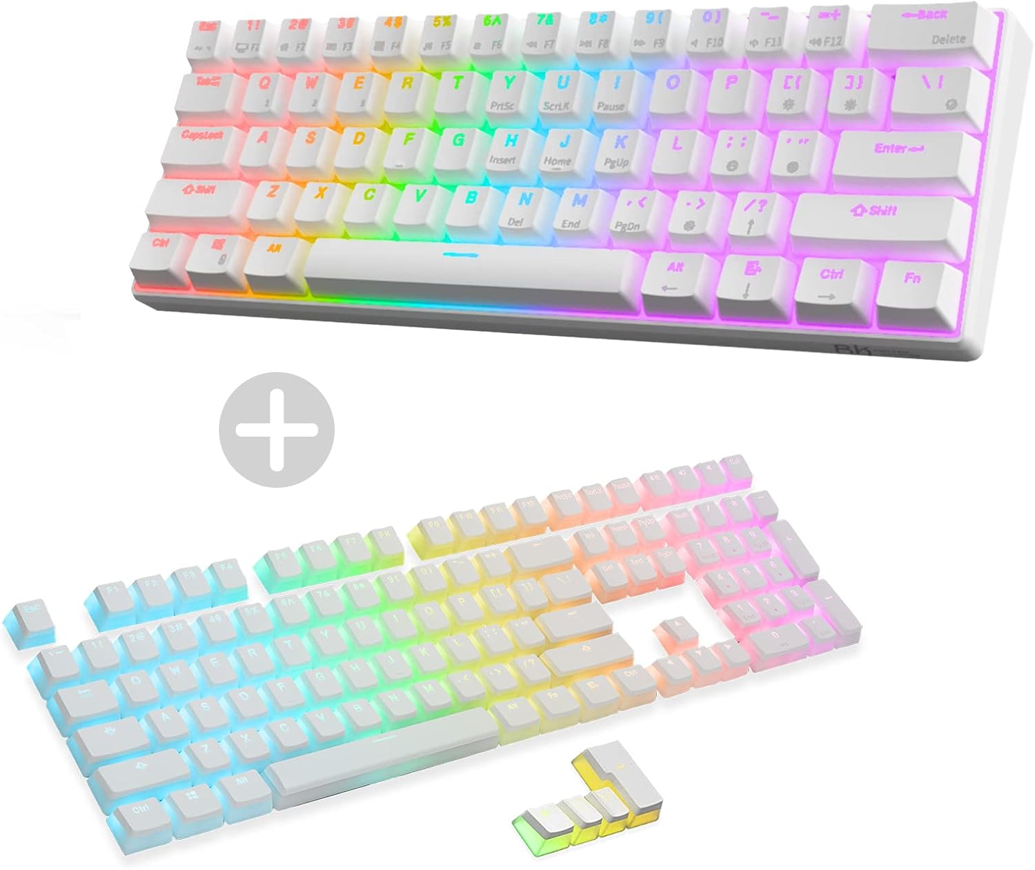 Amazon.com: RK ROYAL KLUDGE RK61 Mechanical Keyboard and 112 PBT White ...