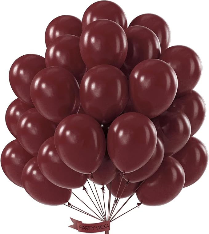 Amazon.com: PartyWoo Burgundy Balloons 100 pcs 12 Inch Dark Red Maroon ...