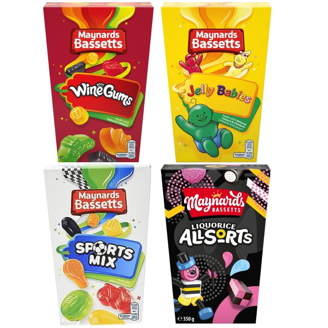 Maynards Bassetts With Wine Gums 350g, Jelly Babies 350g, Sports Mix ...
