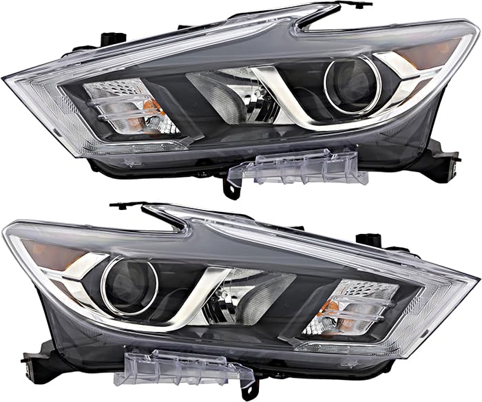Amazon.com: For Nissan Maxima SR/Platinum Headlights Lamps Set 2016 ...