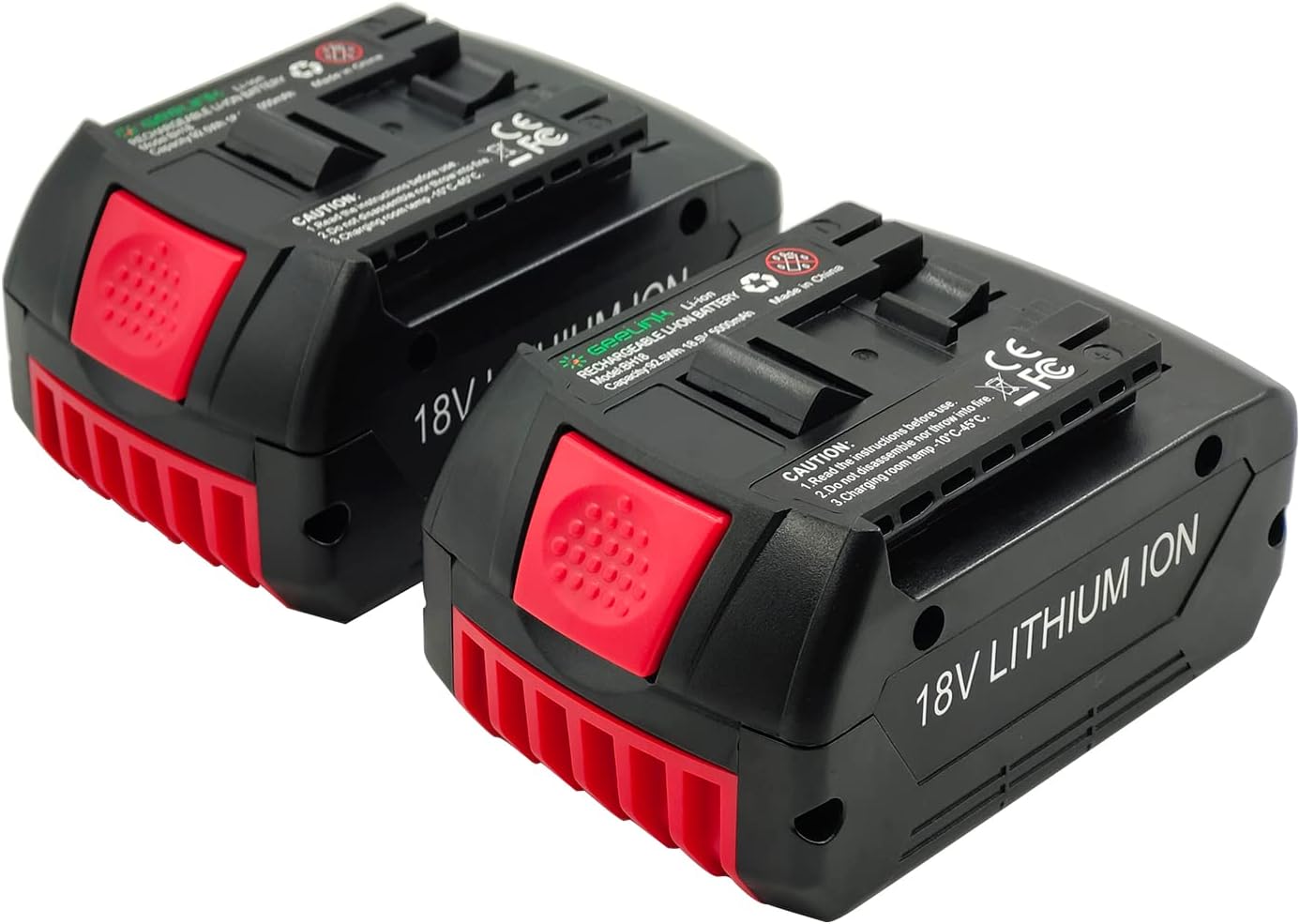 Geelink 2 pack BAT609 5.0Ah Lithium-ion battery Replacement for Bosch ...