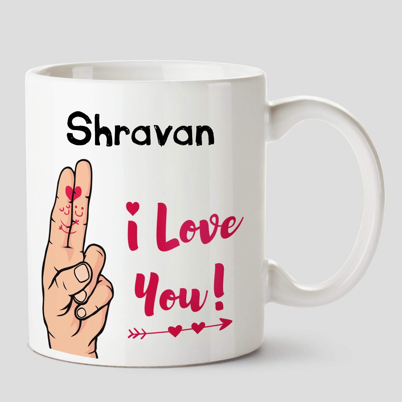 Shravan Name Logo Buy Huppme I Love You Shravan Name Ceramic White