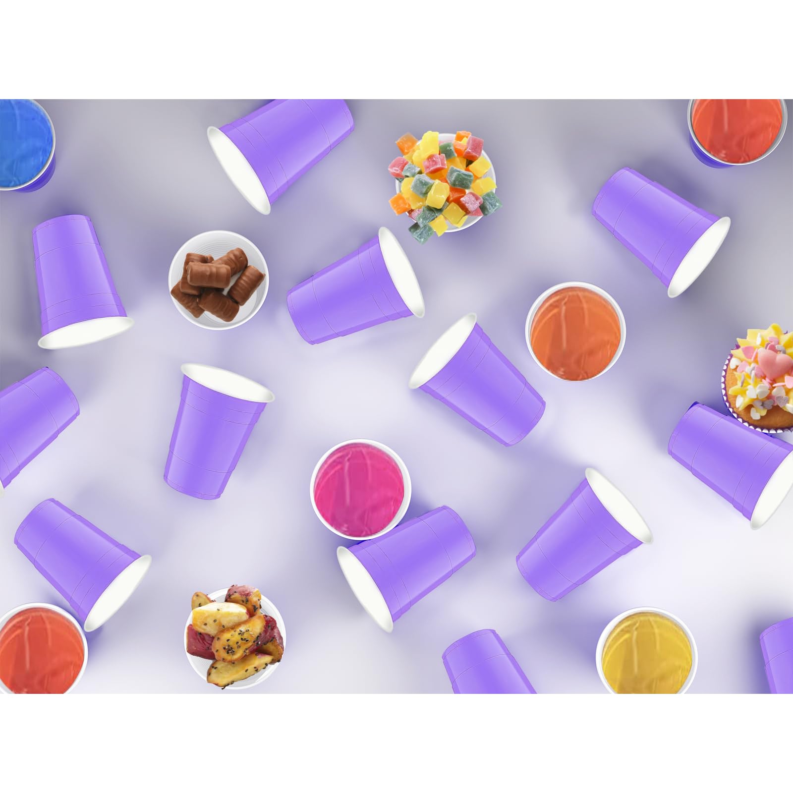 Snapklik.com : Cssopenss 120 Pcs Purple Plastic Cups 16 Oz Purple Party ...