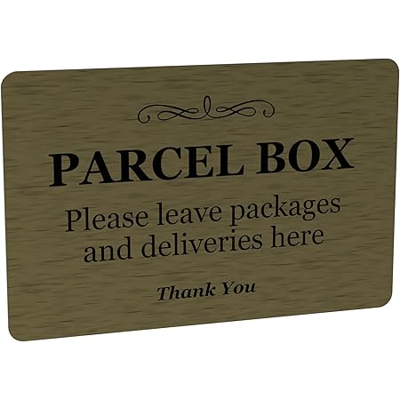 Parcel Box Sign - Metal | Aluminium with Adhesive Backing | Notice for ...