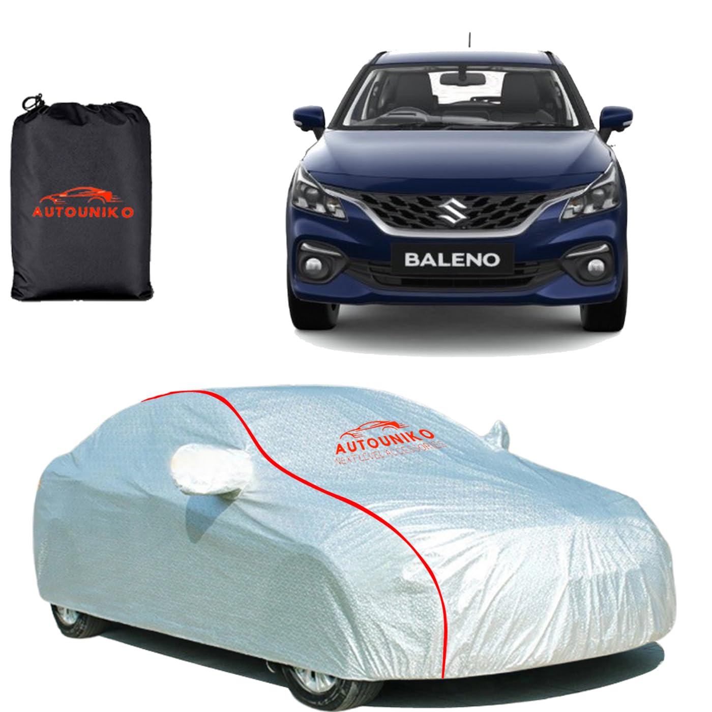 AUTOUNIKO Waterproof Car Body Cover Compatible with Maruti Baleno with ...