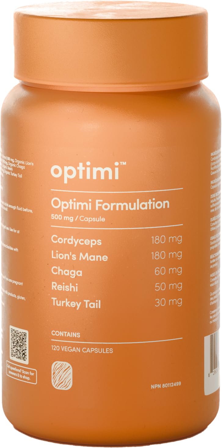 Optimi Complete Mushroom Supplement, 120 Capsules - 2 Month Supply ...