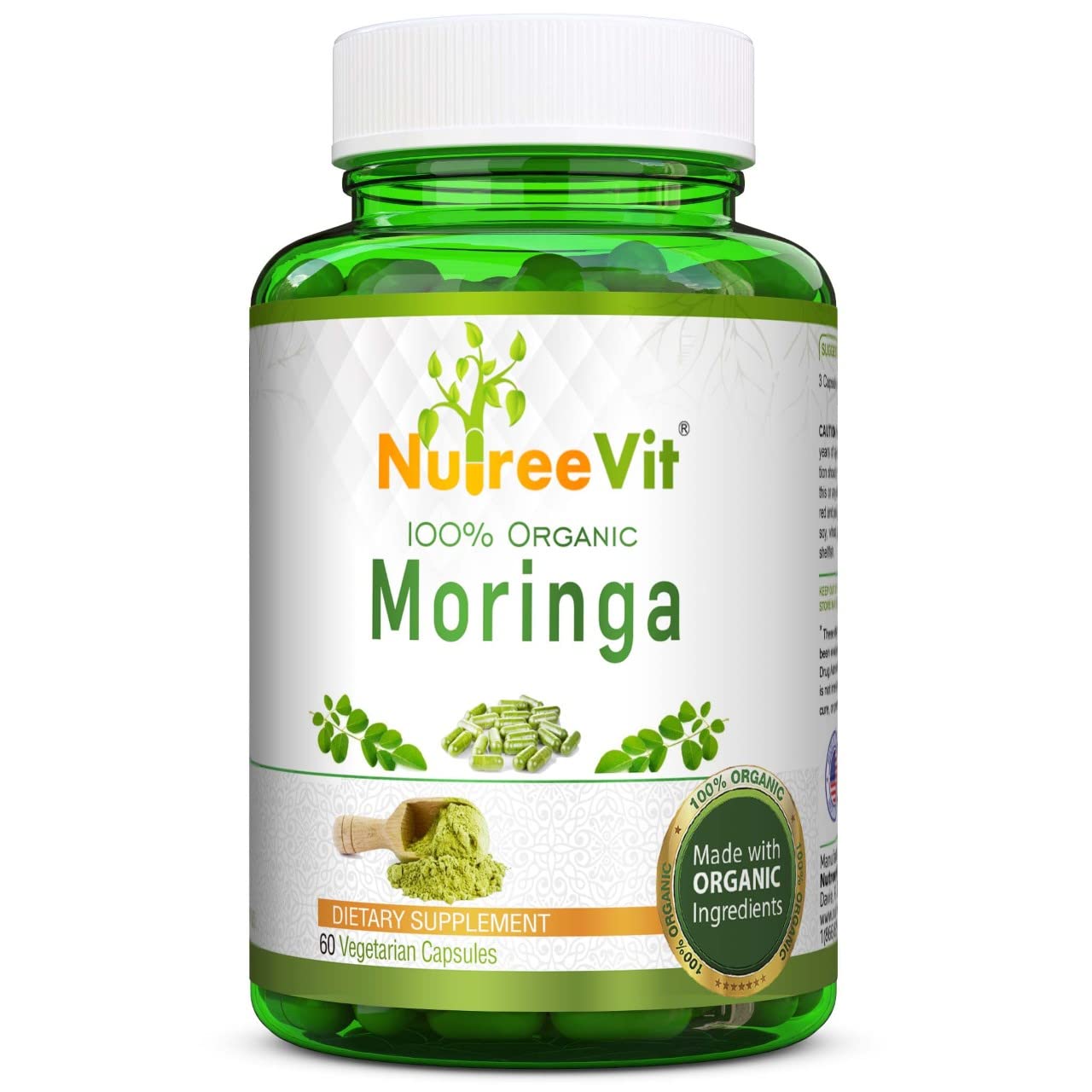 Amazon.com: NutreeVit Organic Moringa Powder Capsules - Capsules of ...