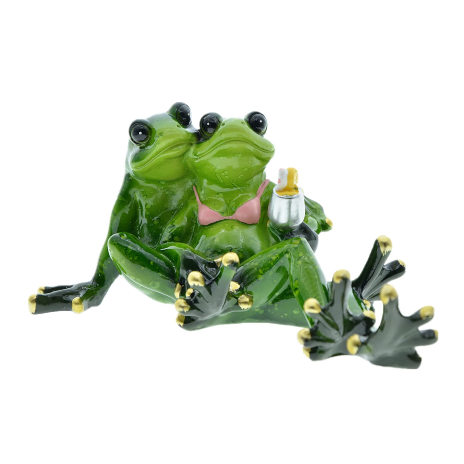 Amazon.com : Queemie® Creative Beach Couple Frog Statues, Mascot ...