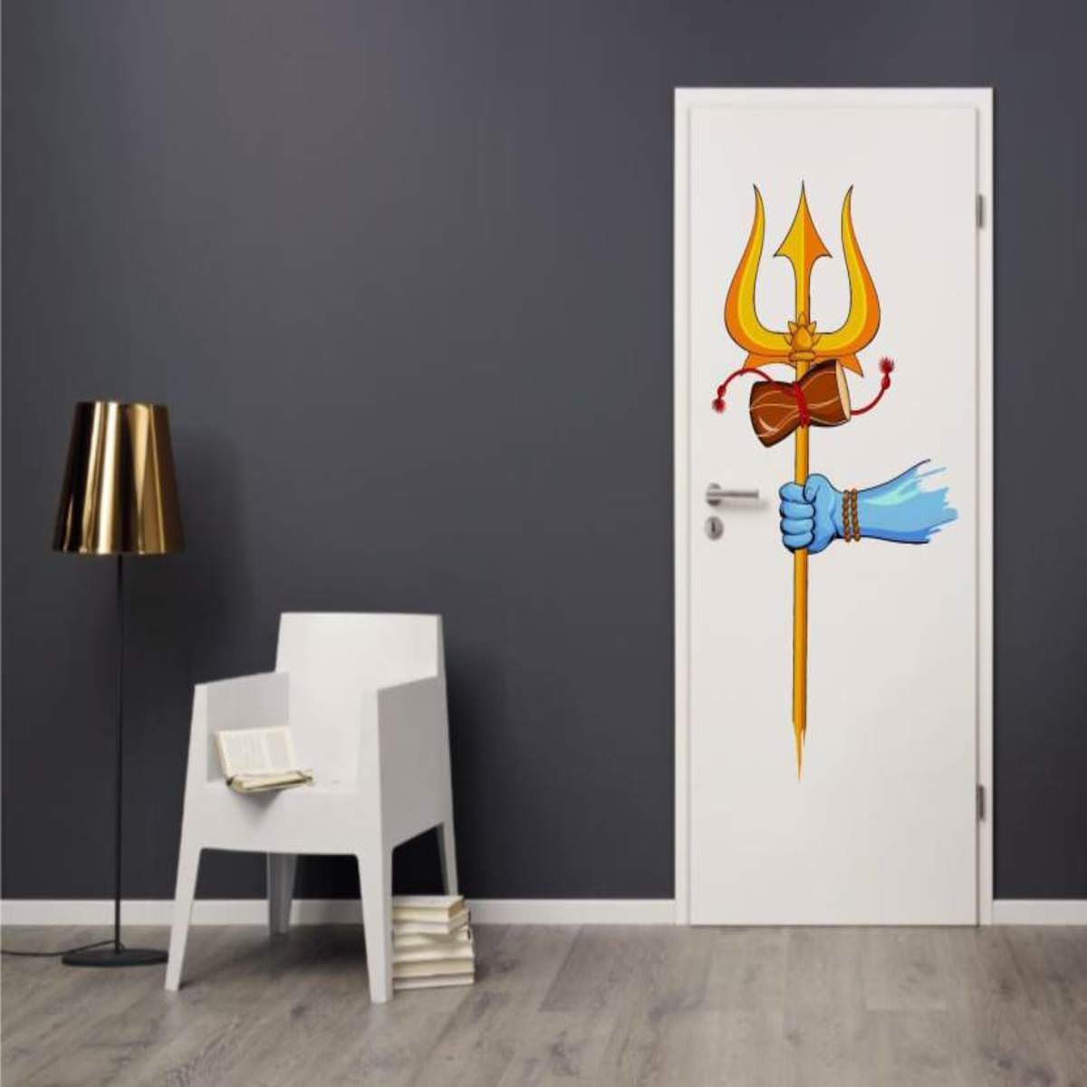 Decals Design 'Shiva Trishul' Wall Sticker (Polyvinyl Chloride, 50 cm x ...