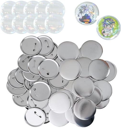Amazon.co.jp: Webirth 缶バッジ 素材 32mm×100個セット【国内メーカー/ホログラムタイプのバッジカバーつき】 32mm 44mm 58mm 75mmの4種類から ...