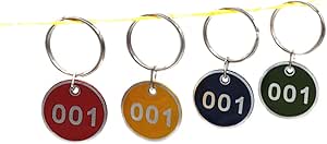 Aluminum Alloy Metal Key Tag Set, Number ID Tags Key Chain, Numbered ...